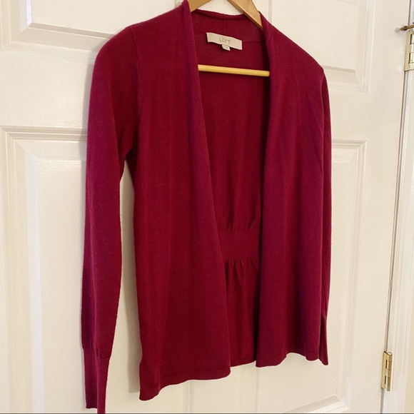 LOFT | Sweaters | Loft Wine Color Open Cardigan | Poshmark